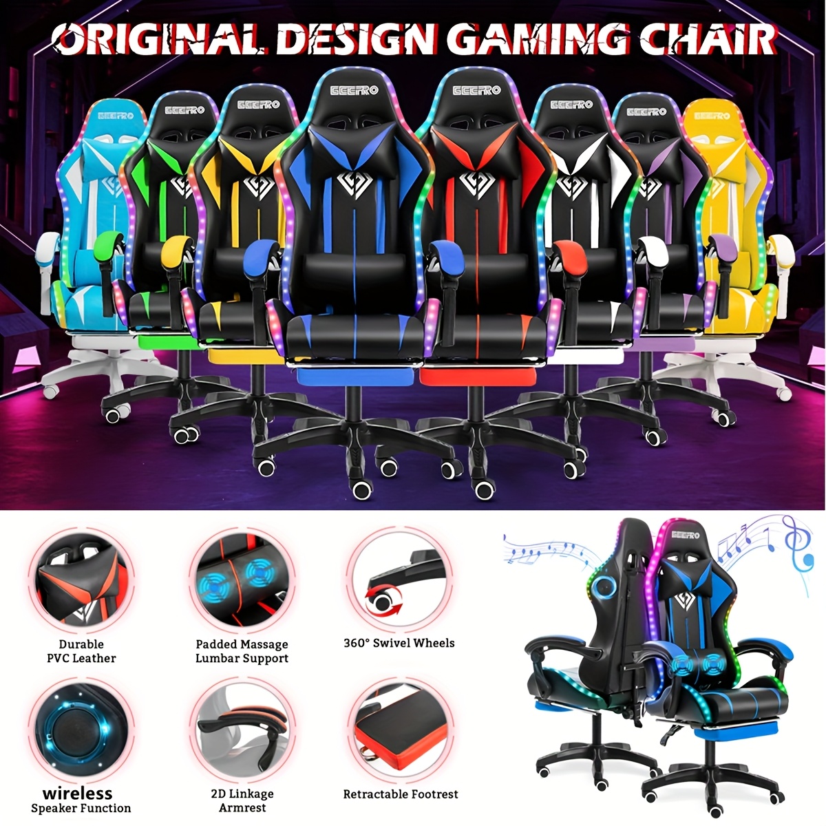 gaming chairs sold on Temu United States