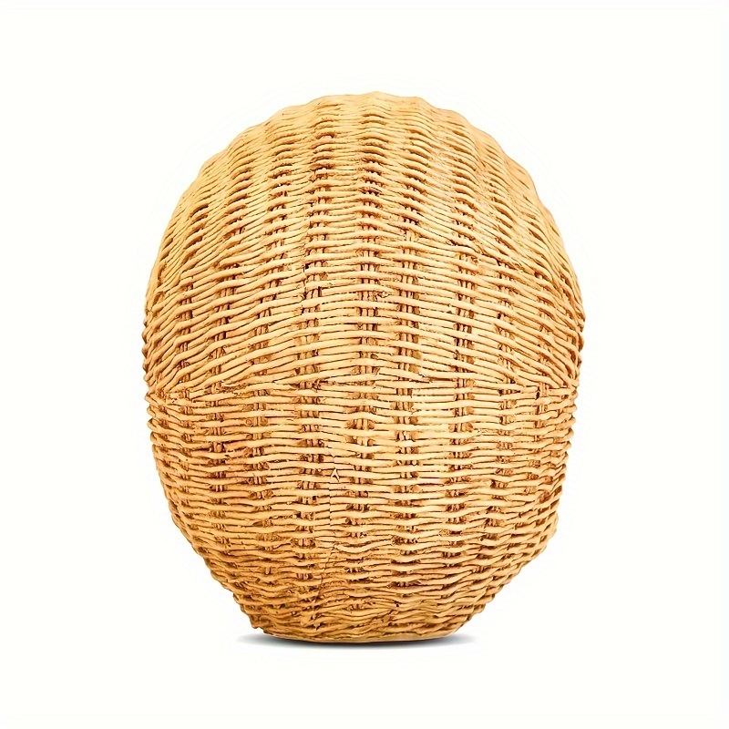 Brown Faux Rattan Resin Skull Tabletop Decor - Temu