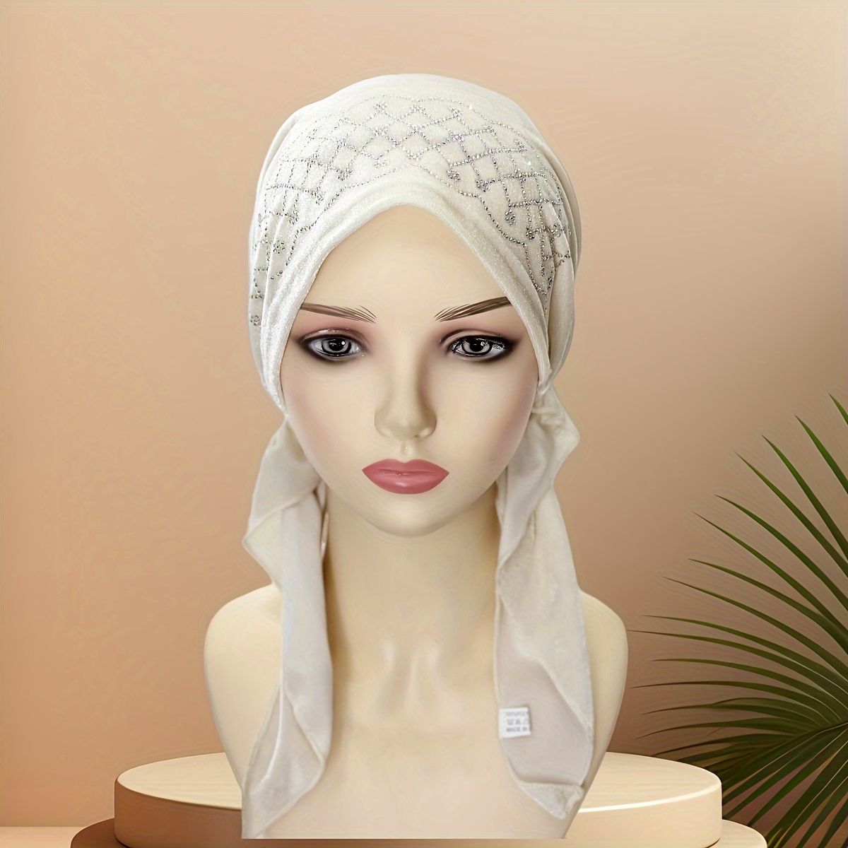 Light Velvet Turban Hat Faux Diamond Decor Soft Smooth - Temu United