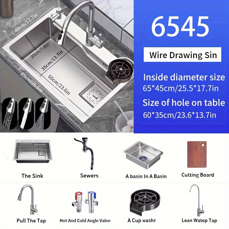 201 Stainless Steel Kitchen Sink Large Single Sink Thickened - Temu ...