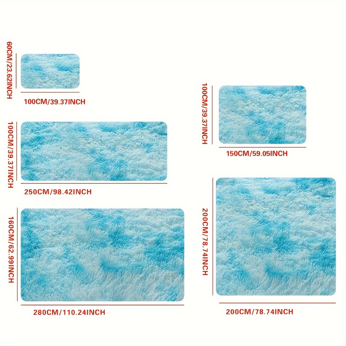 Ultra soft Tie dye Blue Plush Rug Non slip Durable - Temu