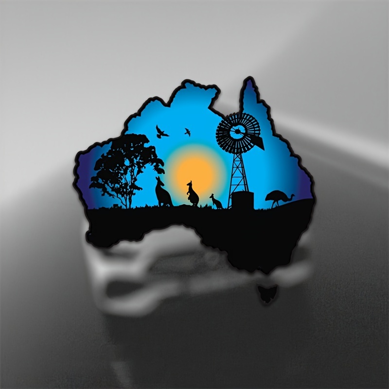 Australian Map Vinyl Decal Sticker Emu Windmill Kangaroo - Temu Australia