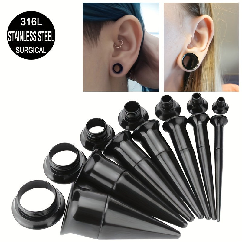surgical stainless steel ear stretcher kit piercing earrings Temu