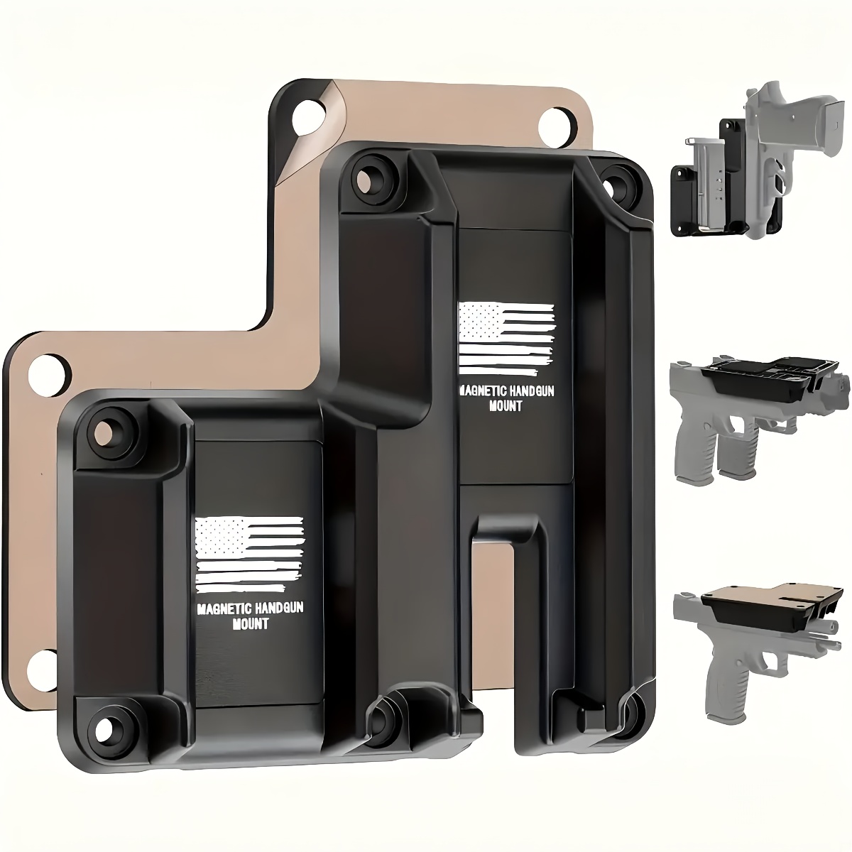 Vehicle Holster Mounts Magnetic Gun Holster For Car & Desk | Concealed ...
