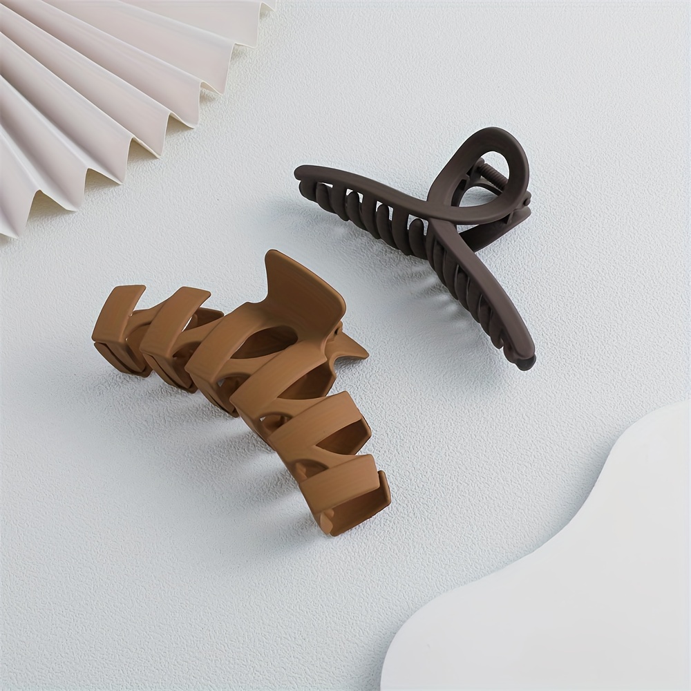 Matte Shark Clips Simple Hollow Grab Clips Back Head Strong - Temu Canada