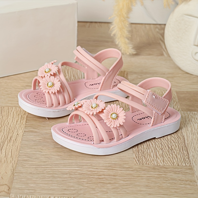 Trendy Cute Flower Decor Open Toe Sandals Girls - Temu Ireland