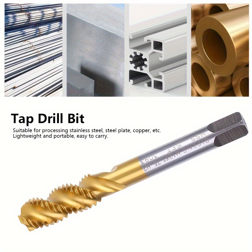 M12x1.75mm High-speed Steel Spiral Fluted Tap, Hss Screw Tap Drill Bit ...