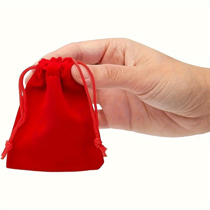Red Velvet Cloth Jewelry Pouch Drawstring Bag Wedding Party - Temu ...