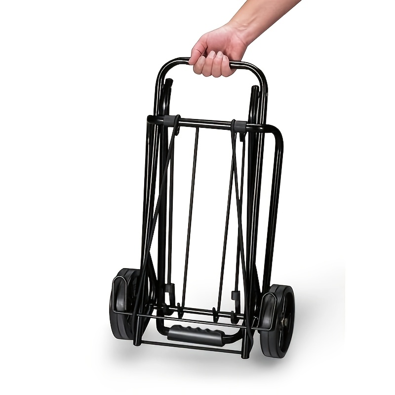 Lightweight Black Metal Folding Luggage Cart Adjustable - Temu