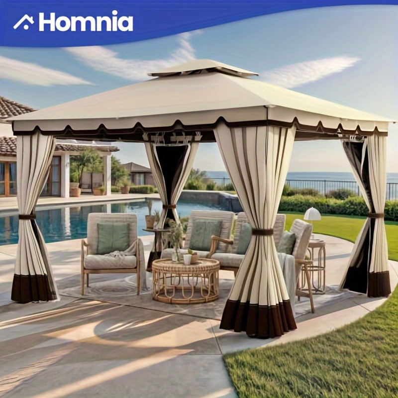 Terraloom Patio Gazebo Outdoor Double Roof Gazebo W/ - Temu