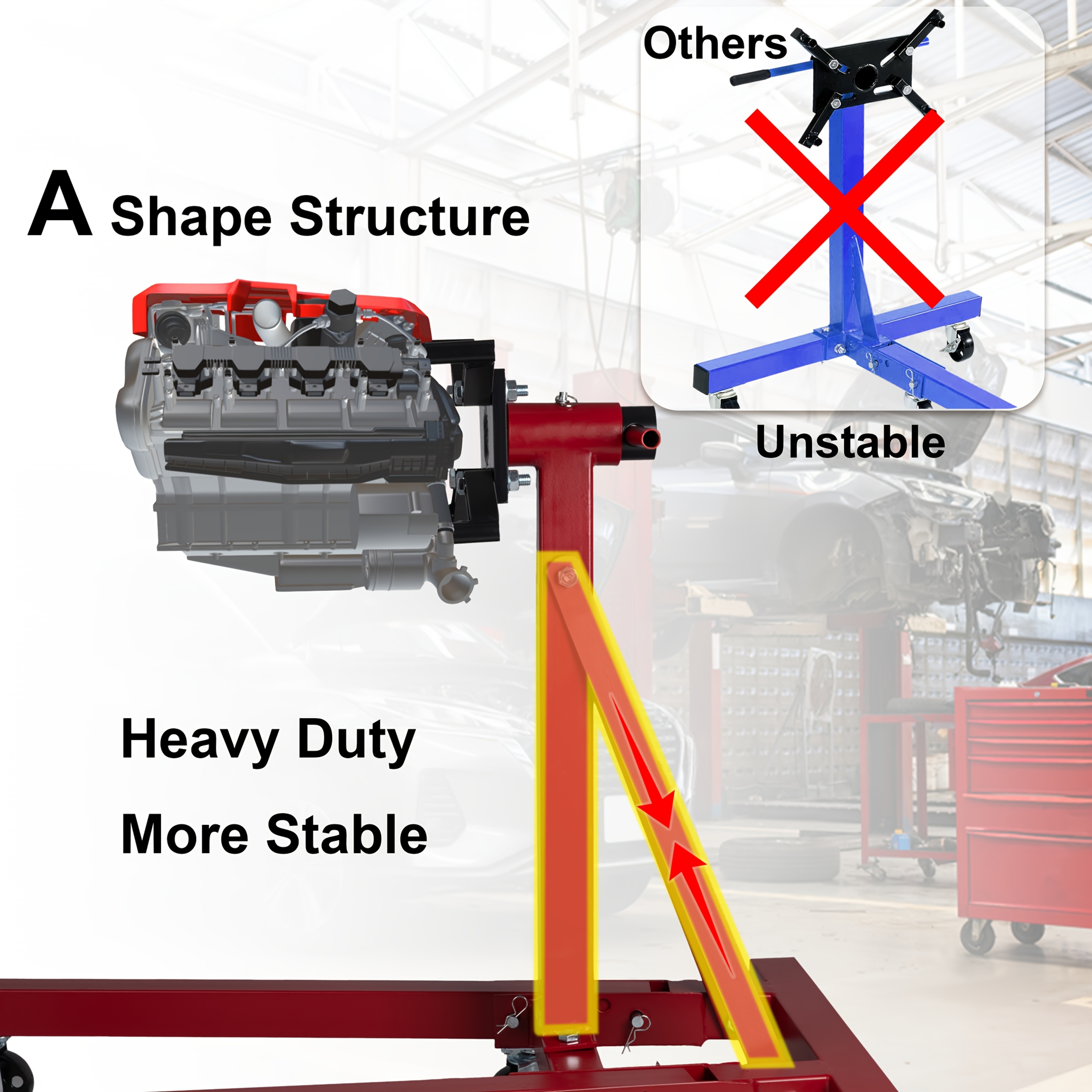 2000 Lbs. Cast Iron Heavy duty Foldable Engine Motor Stand - Temu