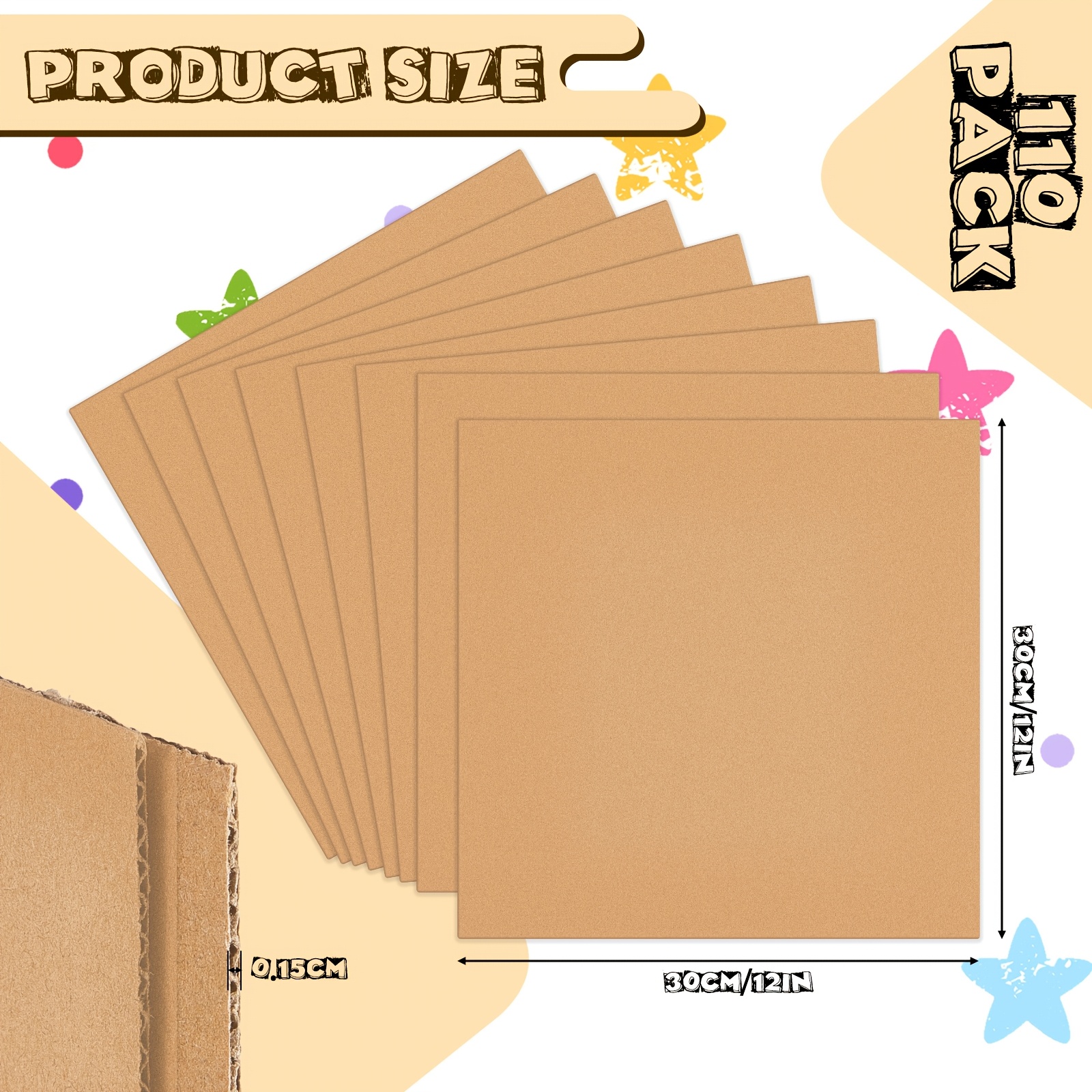corrugated cardboard sheets flat square inserts crafts - Temu