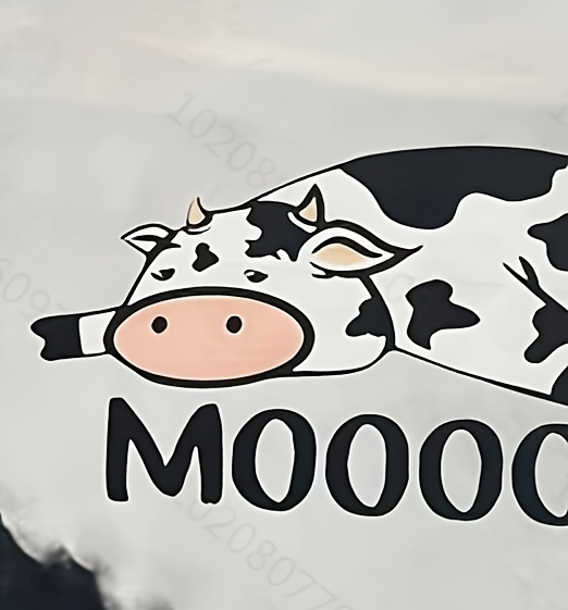 Plus Size Cartoon Cow Print T shirt Casual Crew Neck Short - Temu Australia