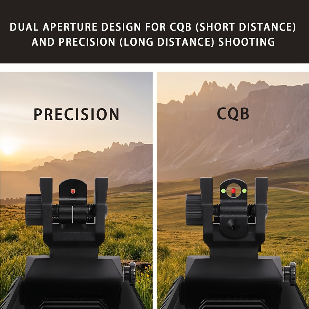 Fiber Optic Iron Sights Flip Iron Sight Front Rear Sights - Temu