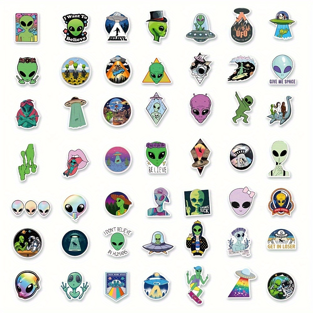 Alien Stickers Cute Aesthetic Vinyl Waterproof Stickers - Temu United