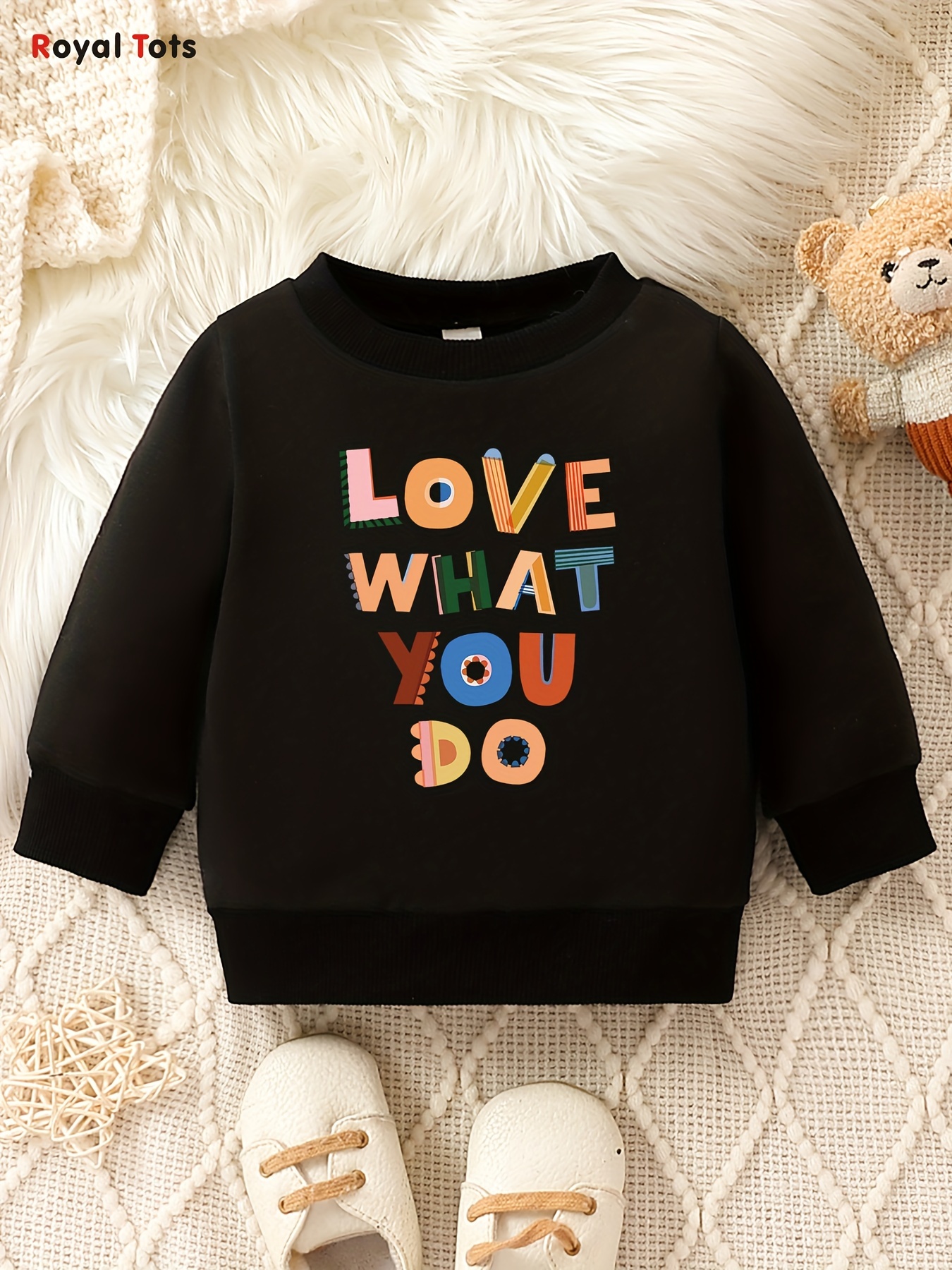 Cartoon Look Print Toddler Girls' Sweatshirt Long Sleeves - Temu Ireland