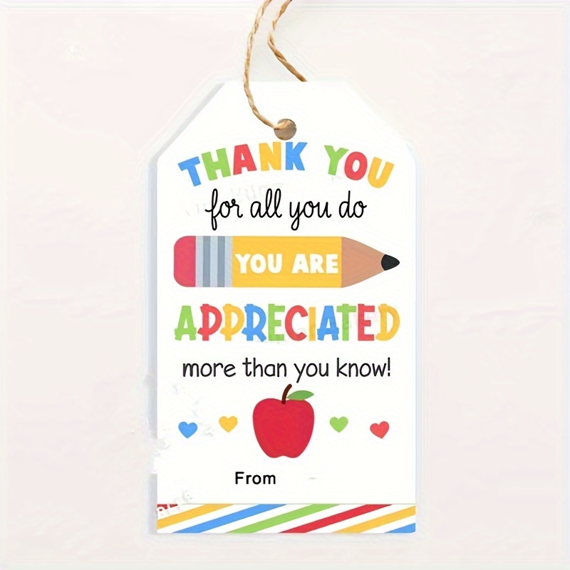 20 Pack Teacher Appreciation Gift Tags End School Year Thank - Temu