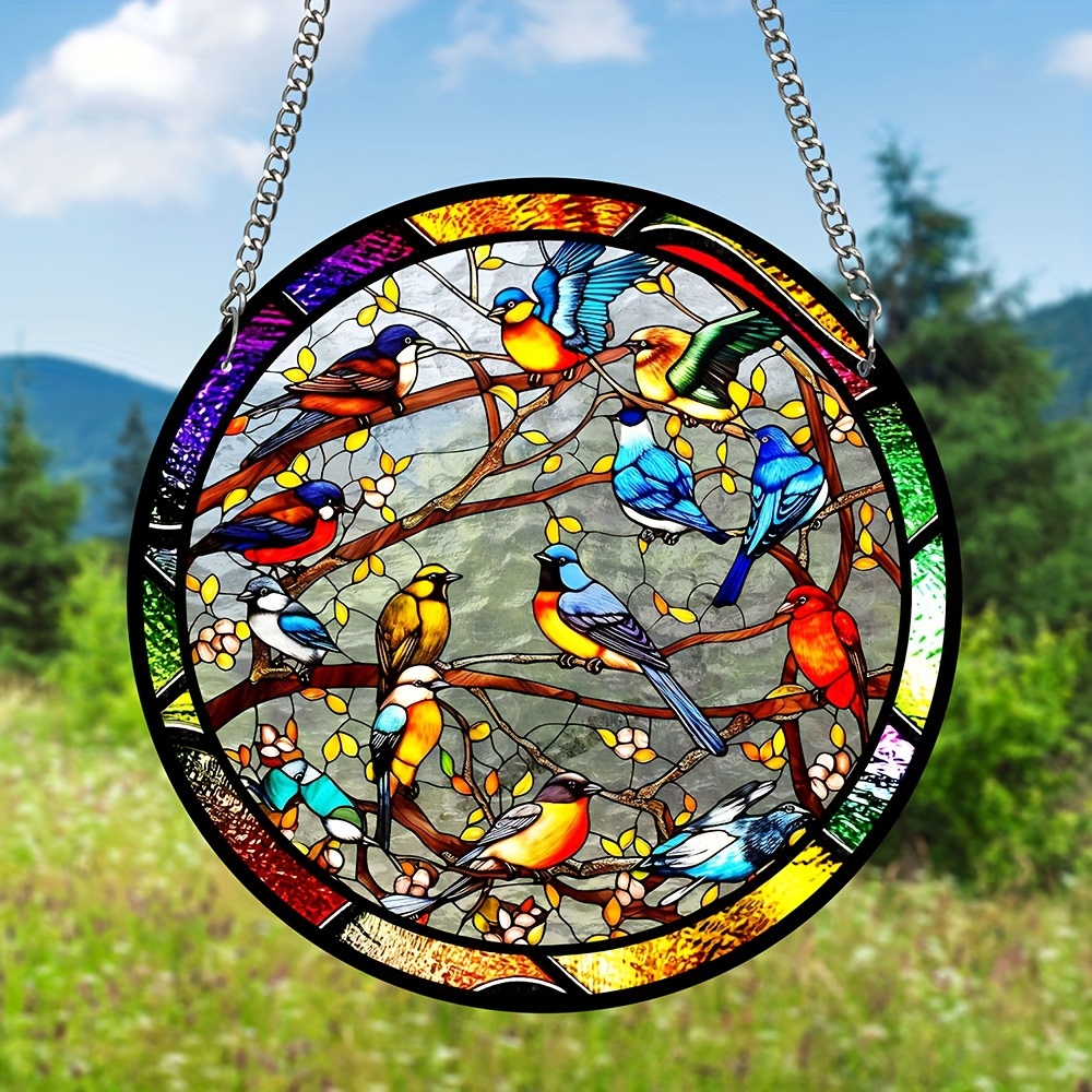 stained acrylic suncatcher thick stone - Temu