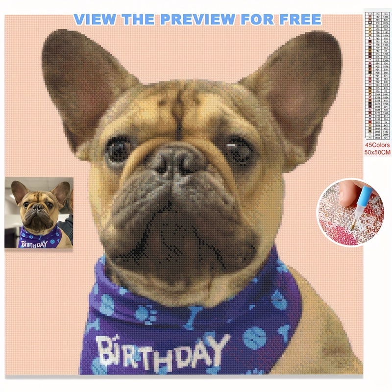 Custom Faux Diamond Painting Kits Full Drill Pet Memorial - Temu Australia