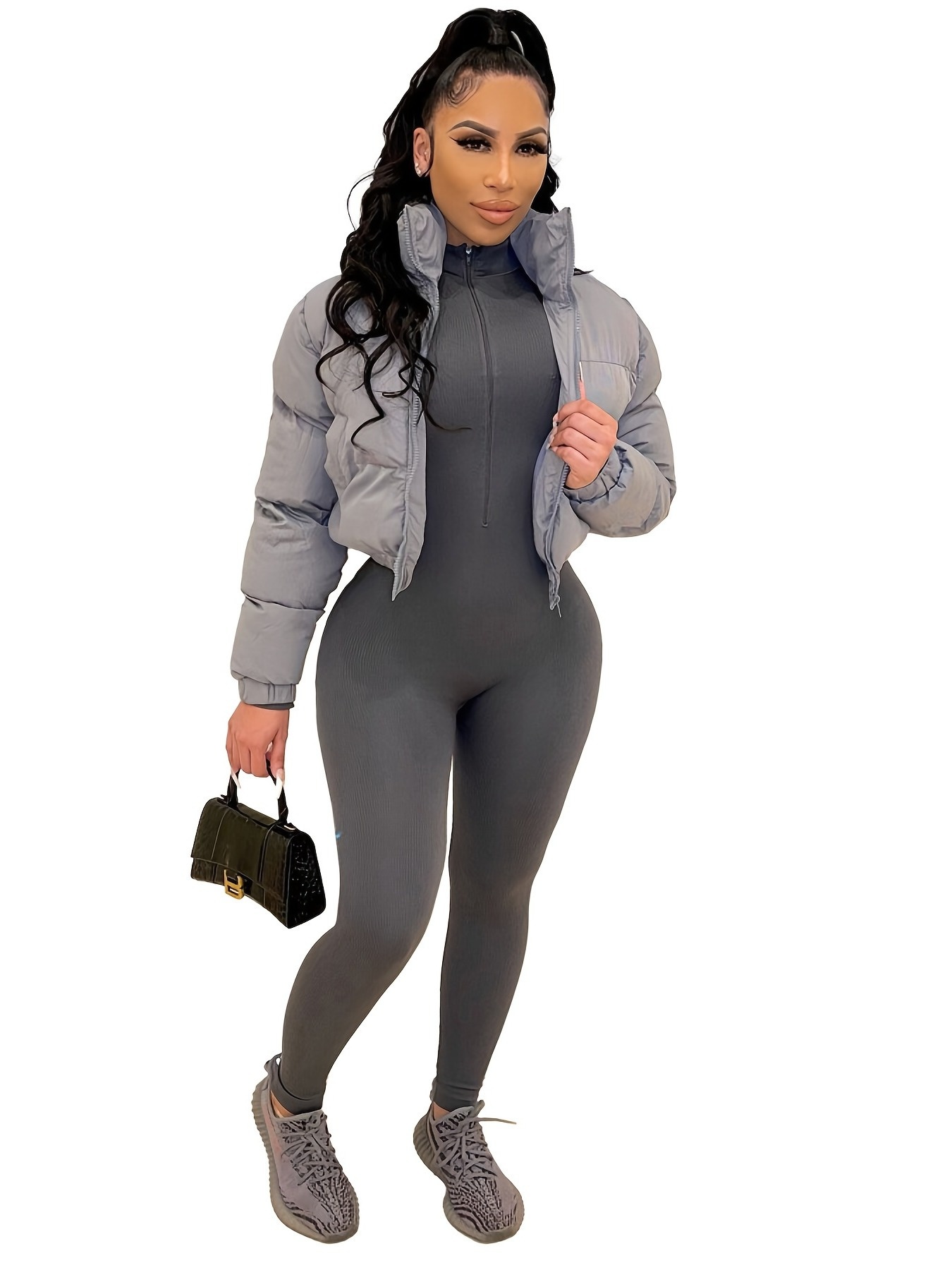 cream puffer vest womens sold on Temu United States