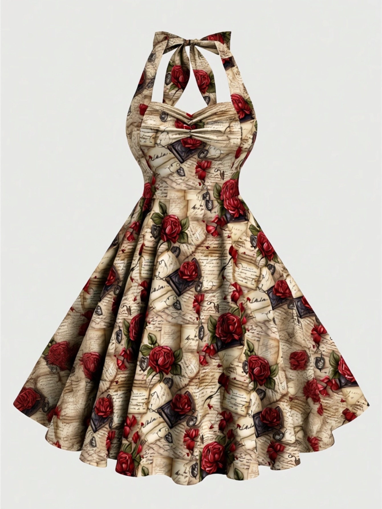 red rose dress sold on Temu United States