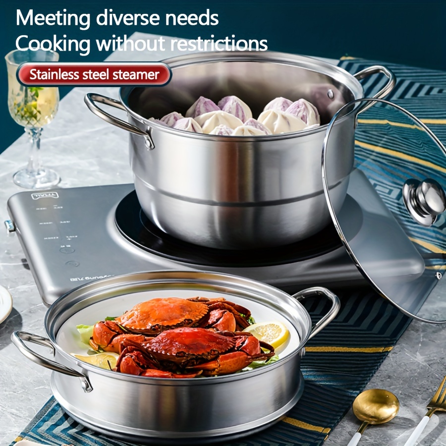 Stainless Steel Steamer Stew Pot Set Dual - Temu