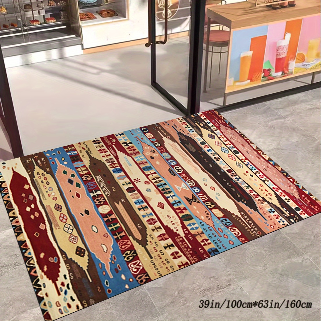 Crystal Velvet Carpet Artificial Ethnic Style Abstract Art - Temu New ...