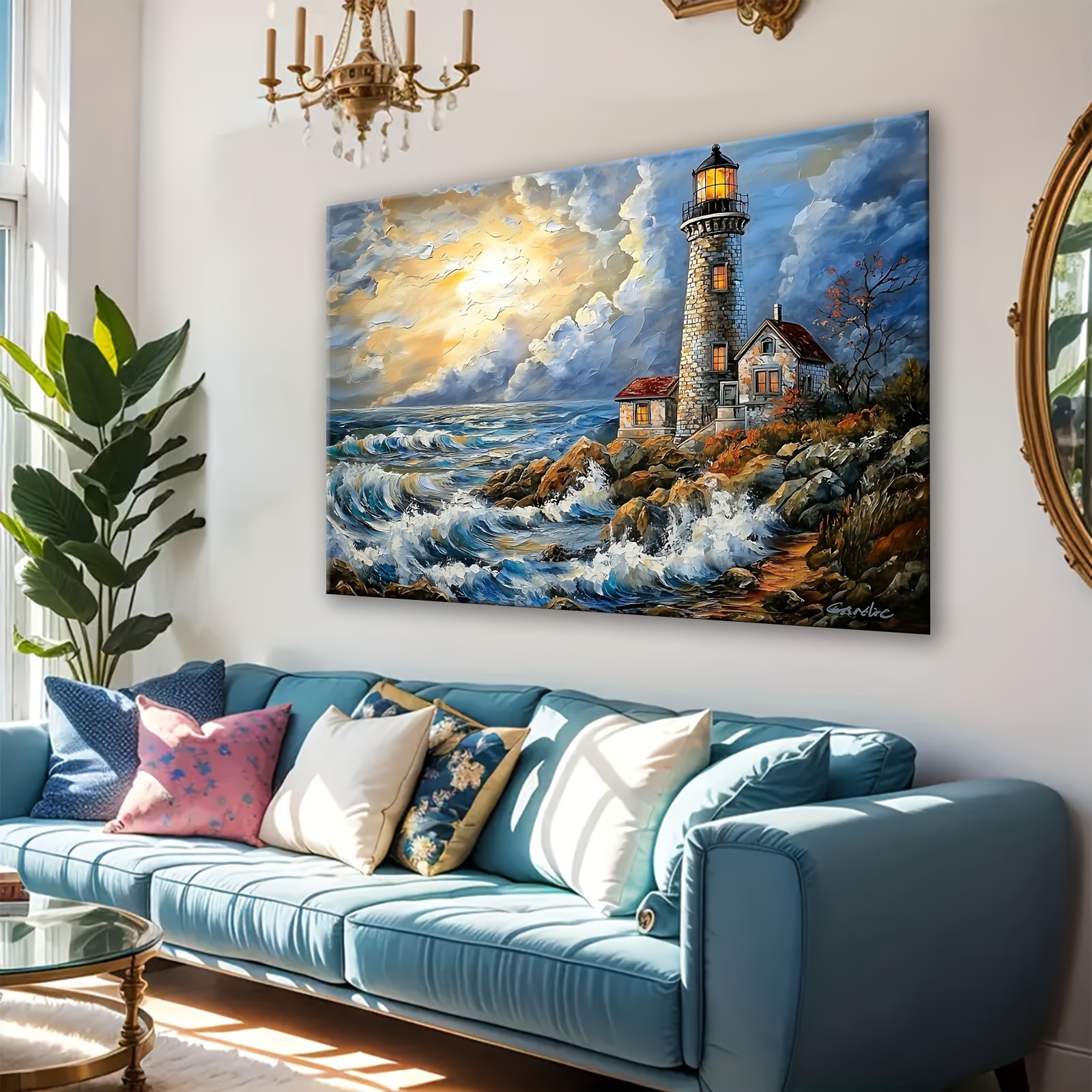 Lighthouse Canvas Art Print Vintage Modern Wall - Temu