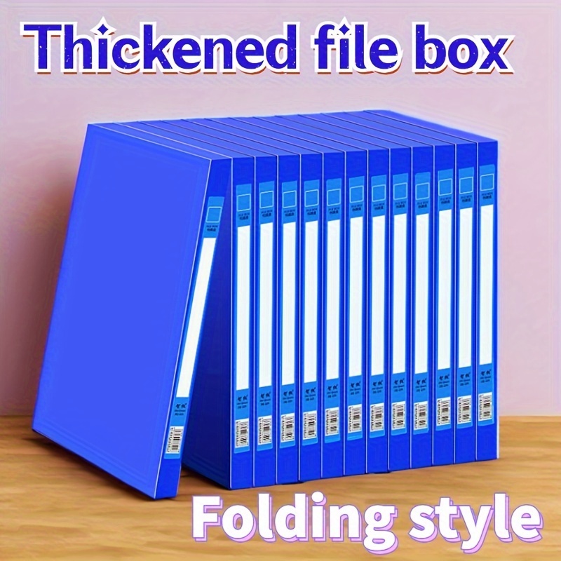 10-piece Blue A4 File Storage Boxes - Durable Thick Plastic Folding ...