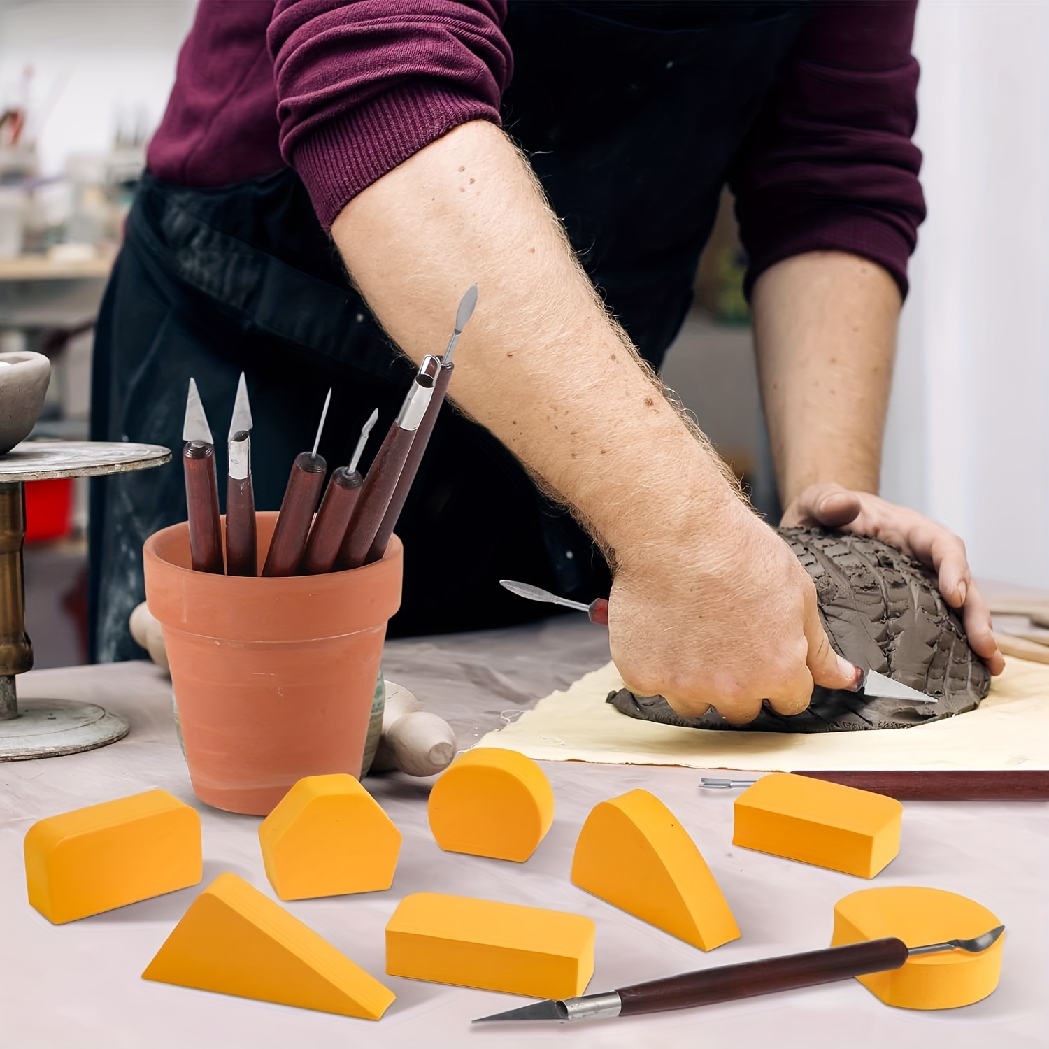 12pcs Ceramic Cup Handle Mold Foam Pottery Cup Handle Making Tools And ...