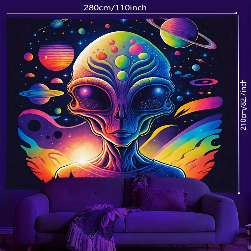 Blacklight Uv Reactive Alien Extraterrestrial Digital Art - Temu Portugal
