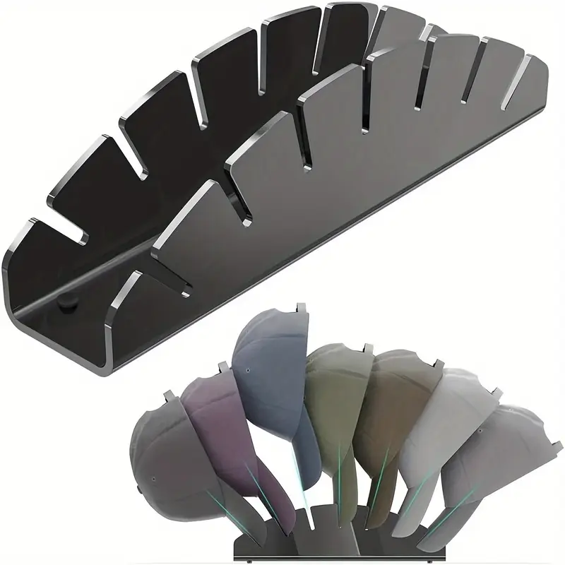 1pc 아크릴 모자 정리 랙 매립형 야구 모자 디스플레이 태양 모자 보관 홀더 가정용 침실 욕실 사무실 책상 Temu
