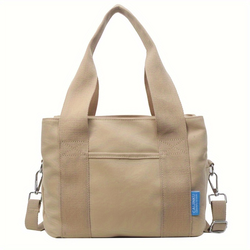 Simple Canvas Tote Bag Multi Pockets Crossbody Bag Versatile - Temu ...