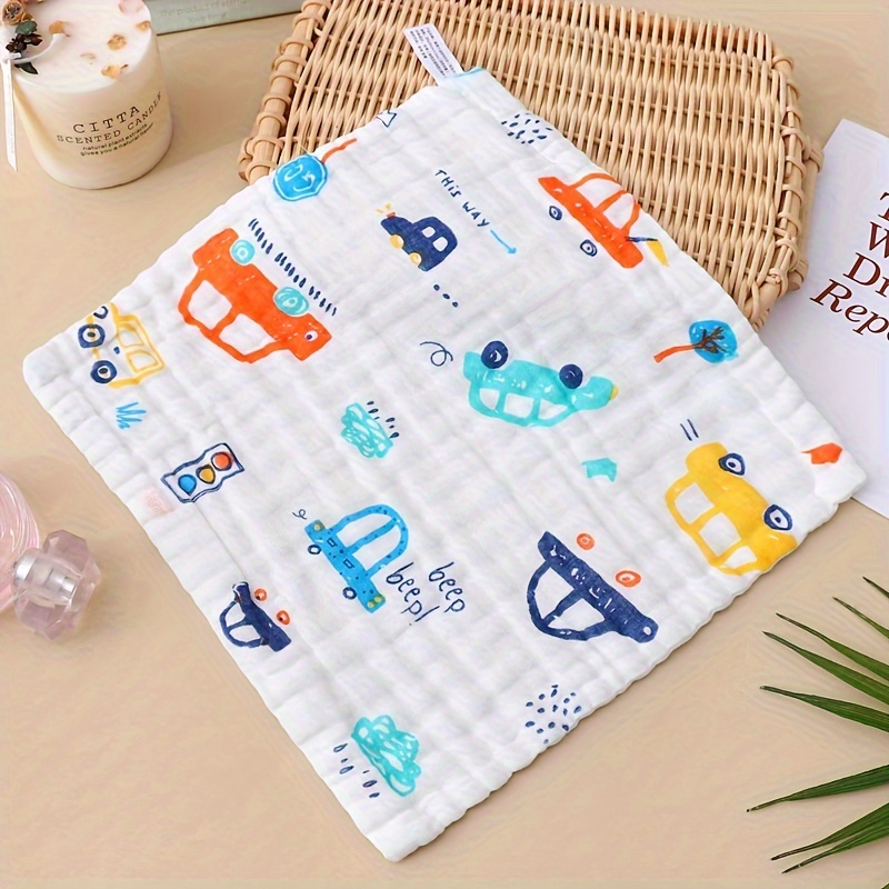 Soft Cotton Muslin Square Handkerchiefs Car Whale Dolphin - Temu
