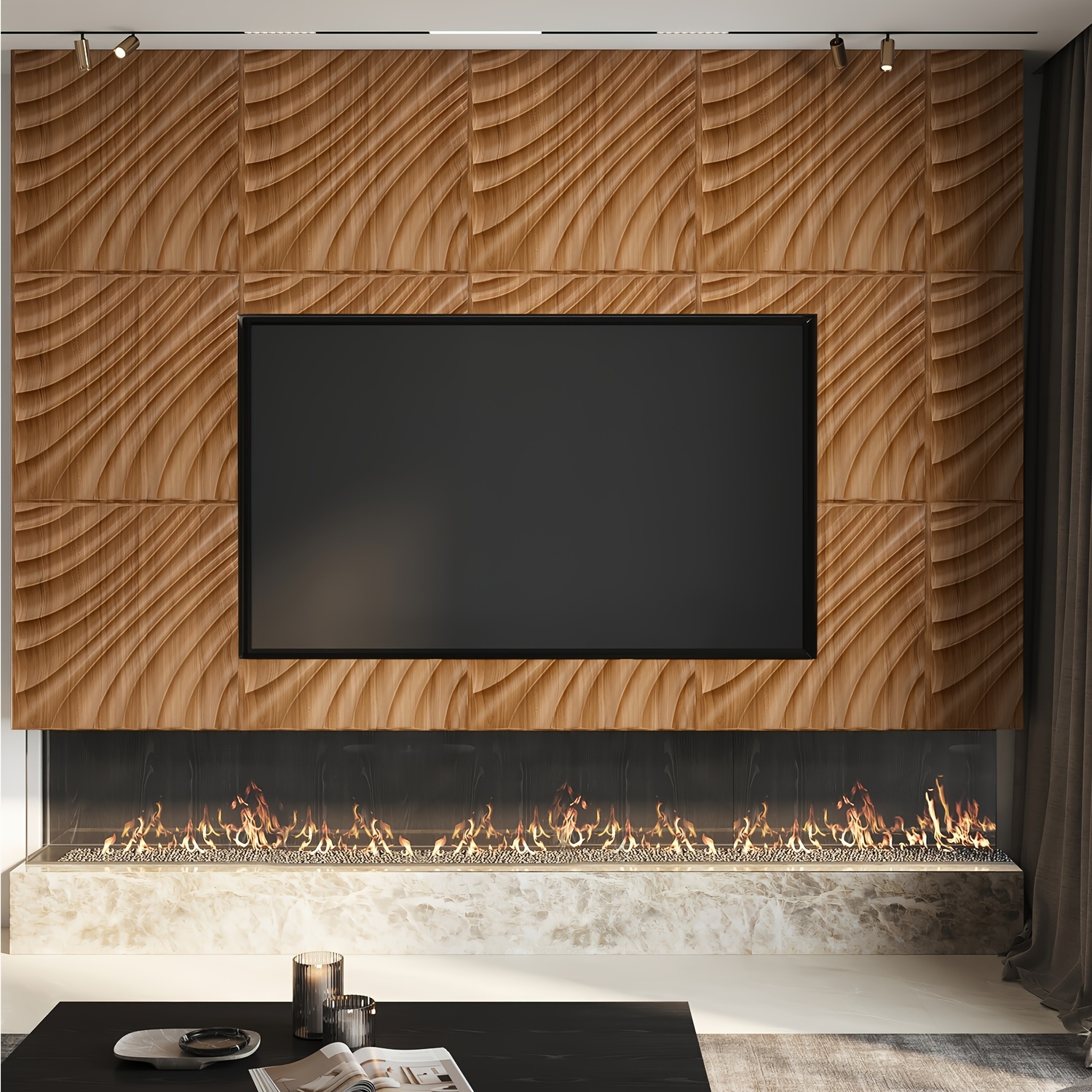 Stickgoo Wave 3d Wall Panels Brown Wood Grain Wall Panels - Temu