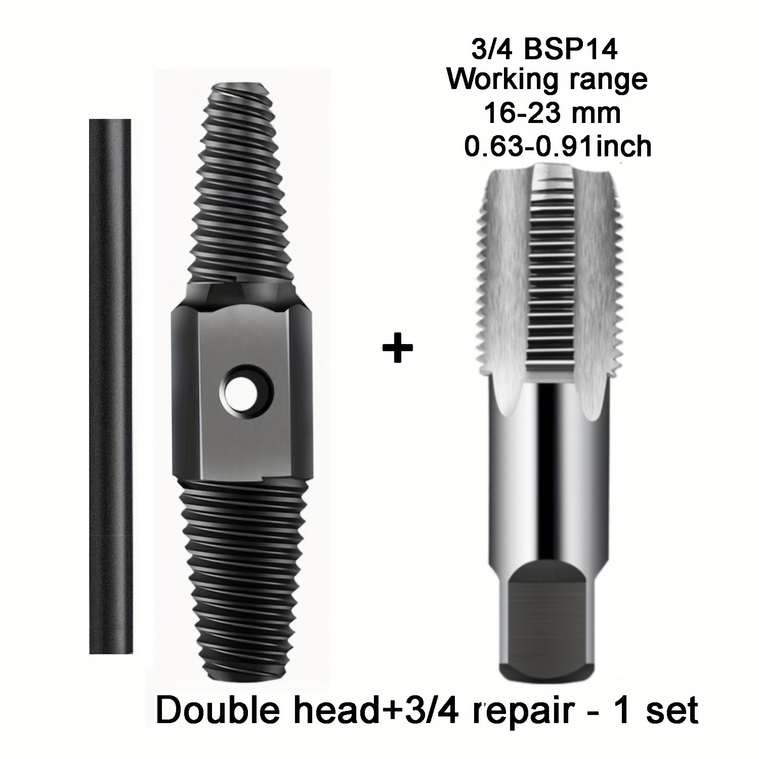 1 Set Water Pipe Extractor Thread Repair Tool 5.08cm 7.62 10.16cm NPT Taps Set Water Pipe Valve Repair Kit Remover For