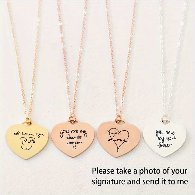 Personalized Signature Coin Necklace Customized Stainless - Temu United ...