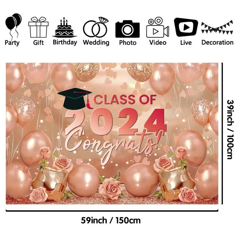 Class 2024 Graduations Backdrop Golden Congrats - Temu Australia Class 2024 Graduations Backdrop Golden Congrats - Temu Australia