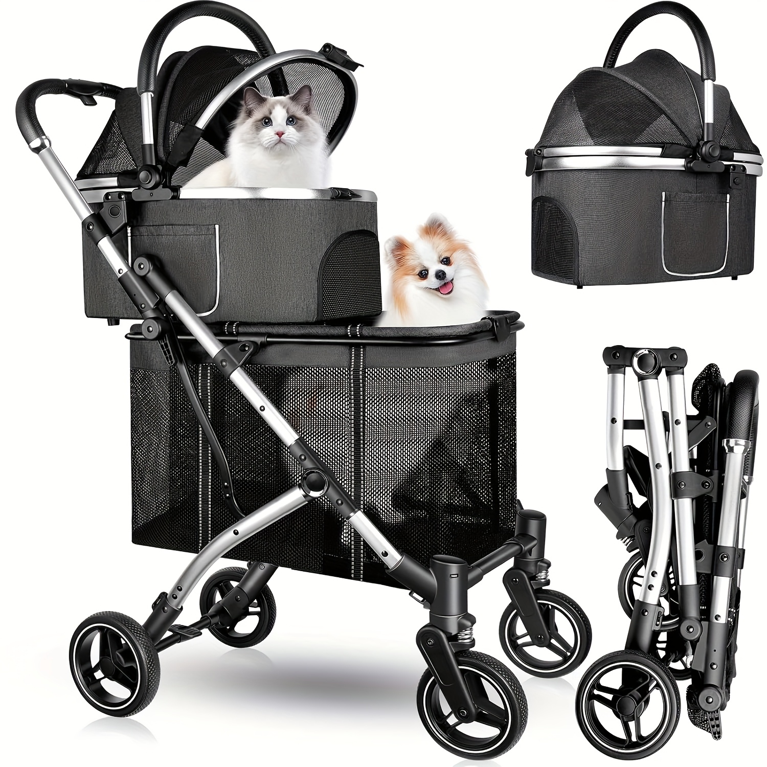 double pet stroller sold on Temu United States
