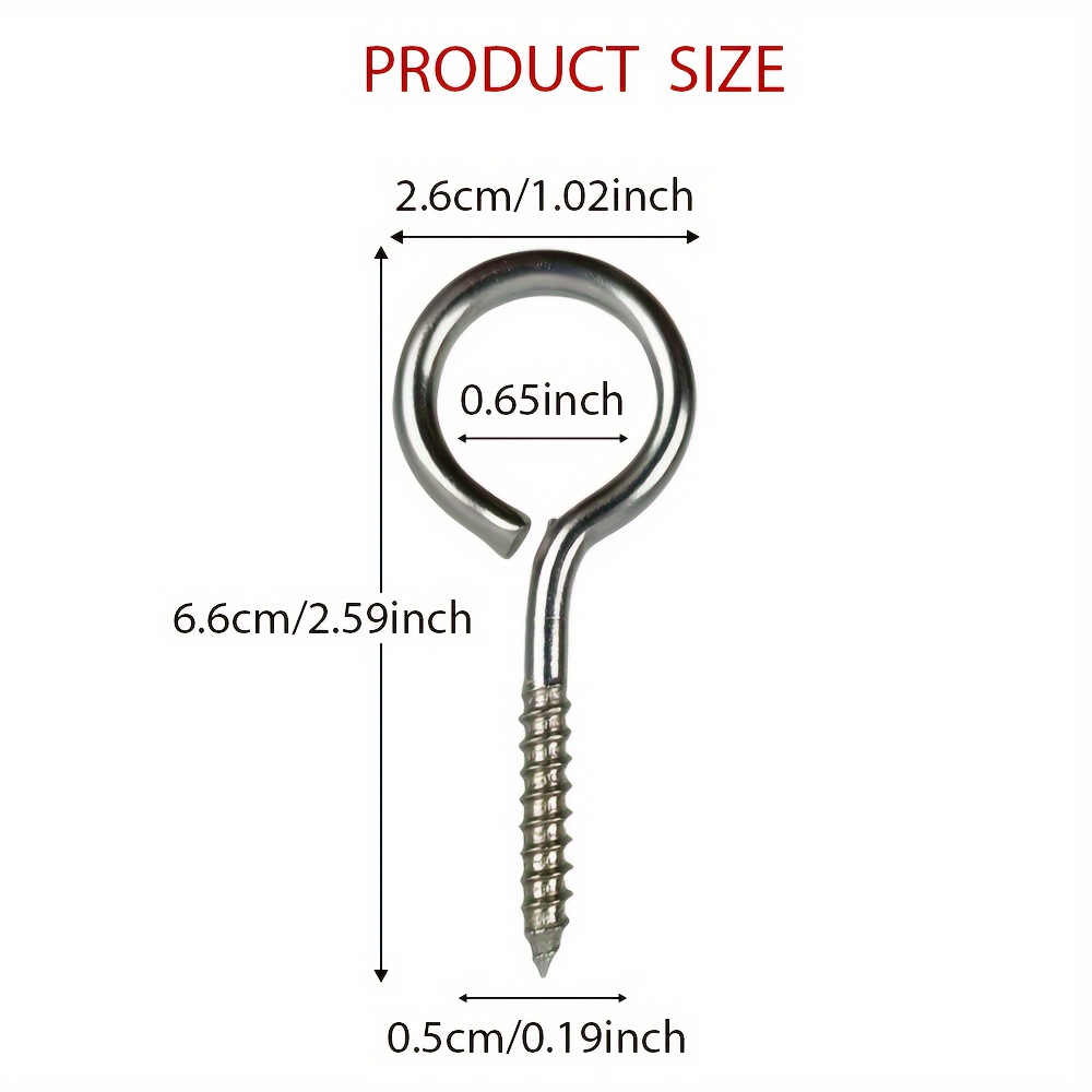 Heavy duty 304 Stainless Steel Eye Screws Hooks Set Self - Temu South ...