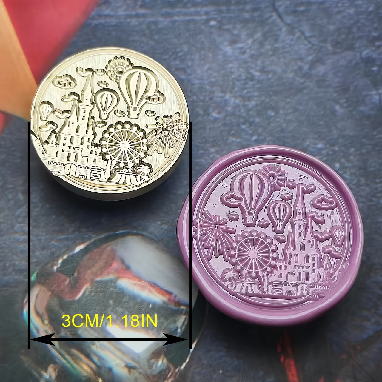 castle wax seal stamp moon/star/clock pattern removable - Temu