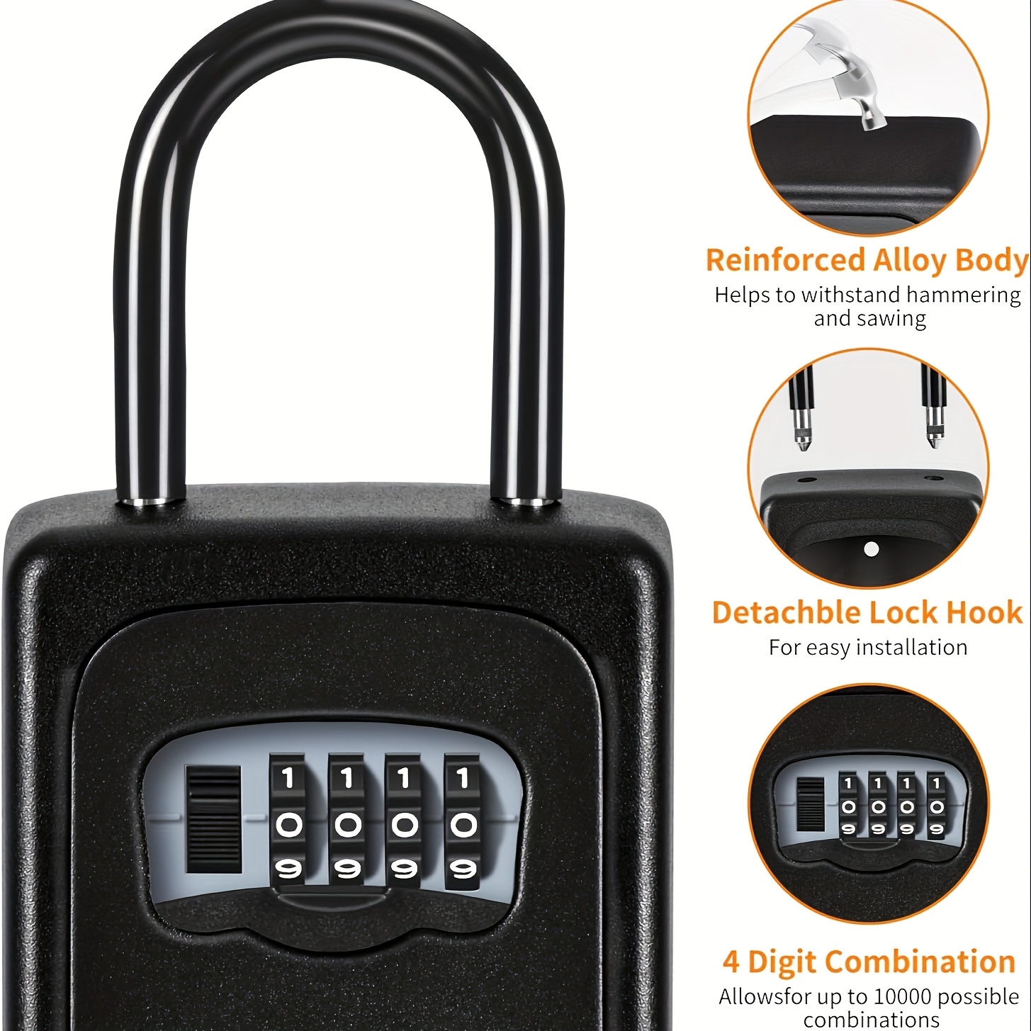 Wall mounted Key Lock Box Clear Viewing Portable Waterproof - Temu