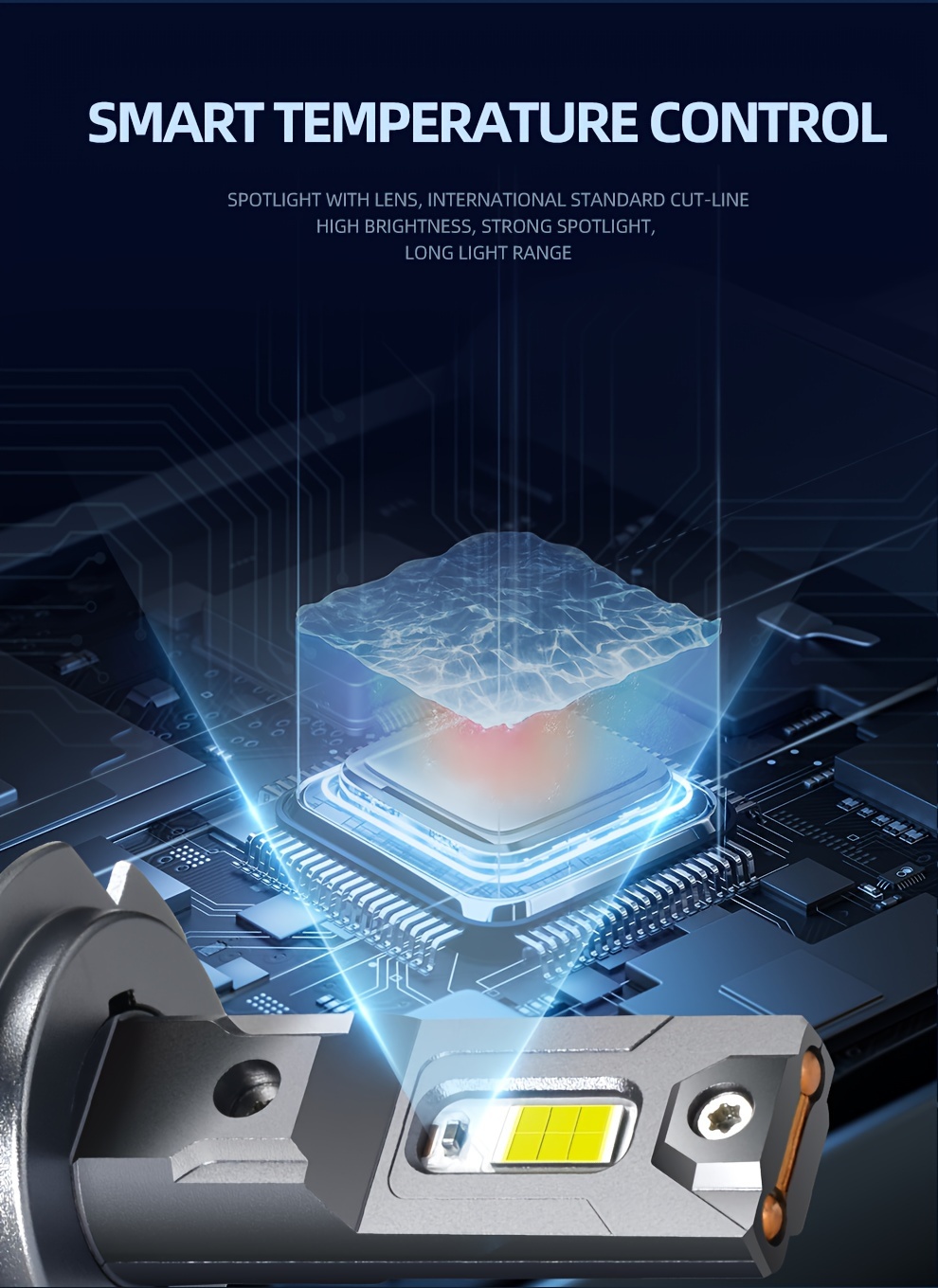 High Power 200w Led Headlight Bulbs For Motor Vehicles, Dual Copper ...