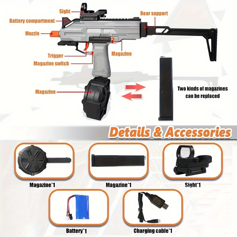 Electric Gel Toy Fully Automatic Splat blaster Includes Two - Temu