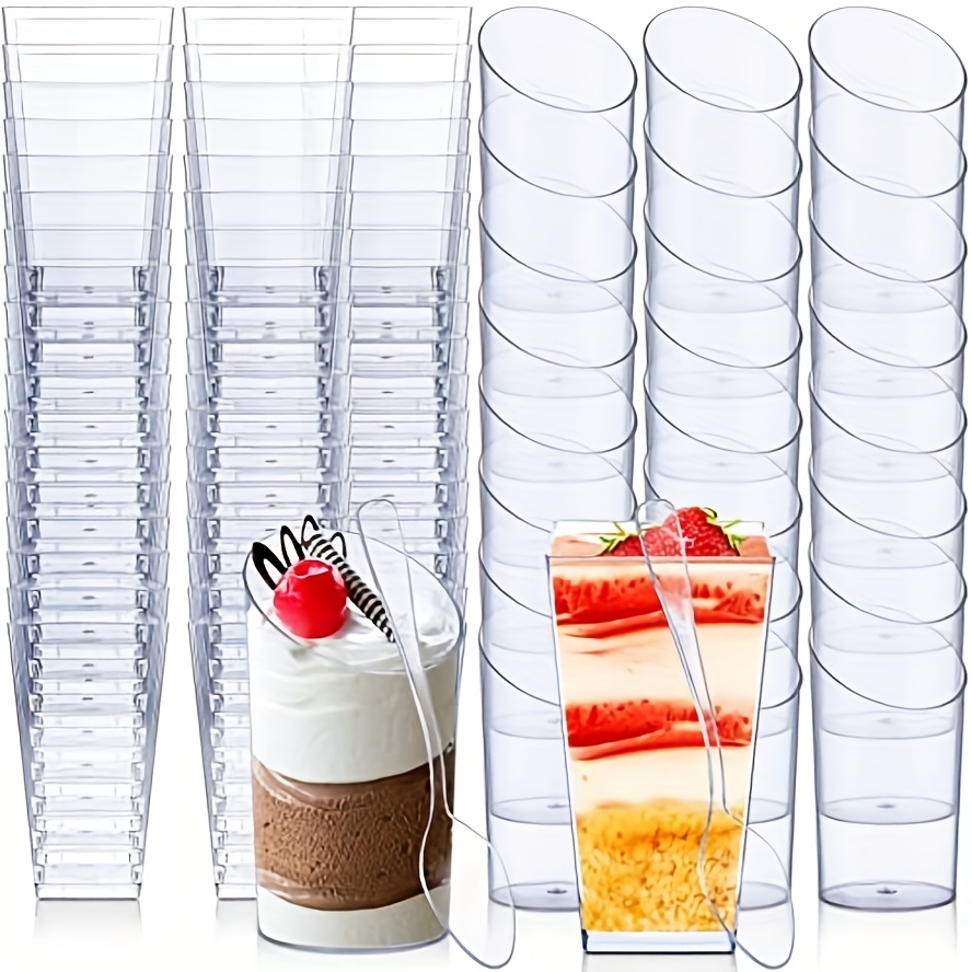 dessert shooter cups with lids sold on Temu United States