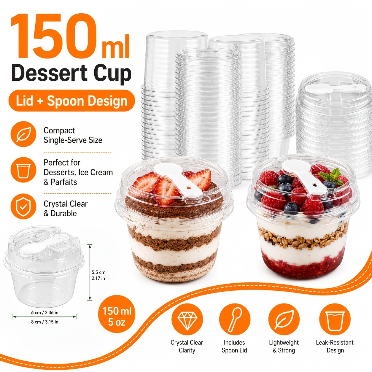 mini dessert containers sold on Temu United States