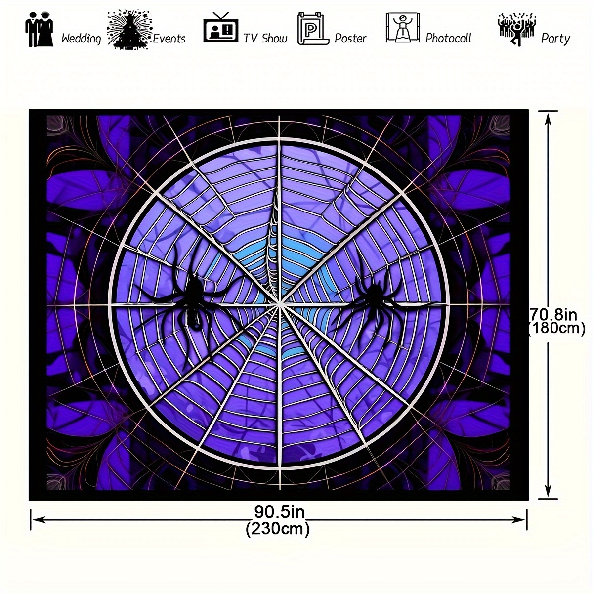 Fabric Spider Web Window Gothic Backdrop Wednesday Horror - Temu Australia