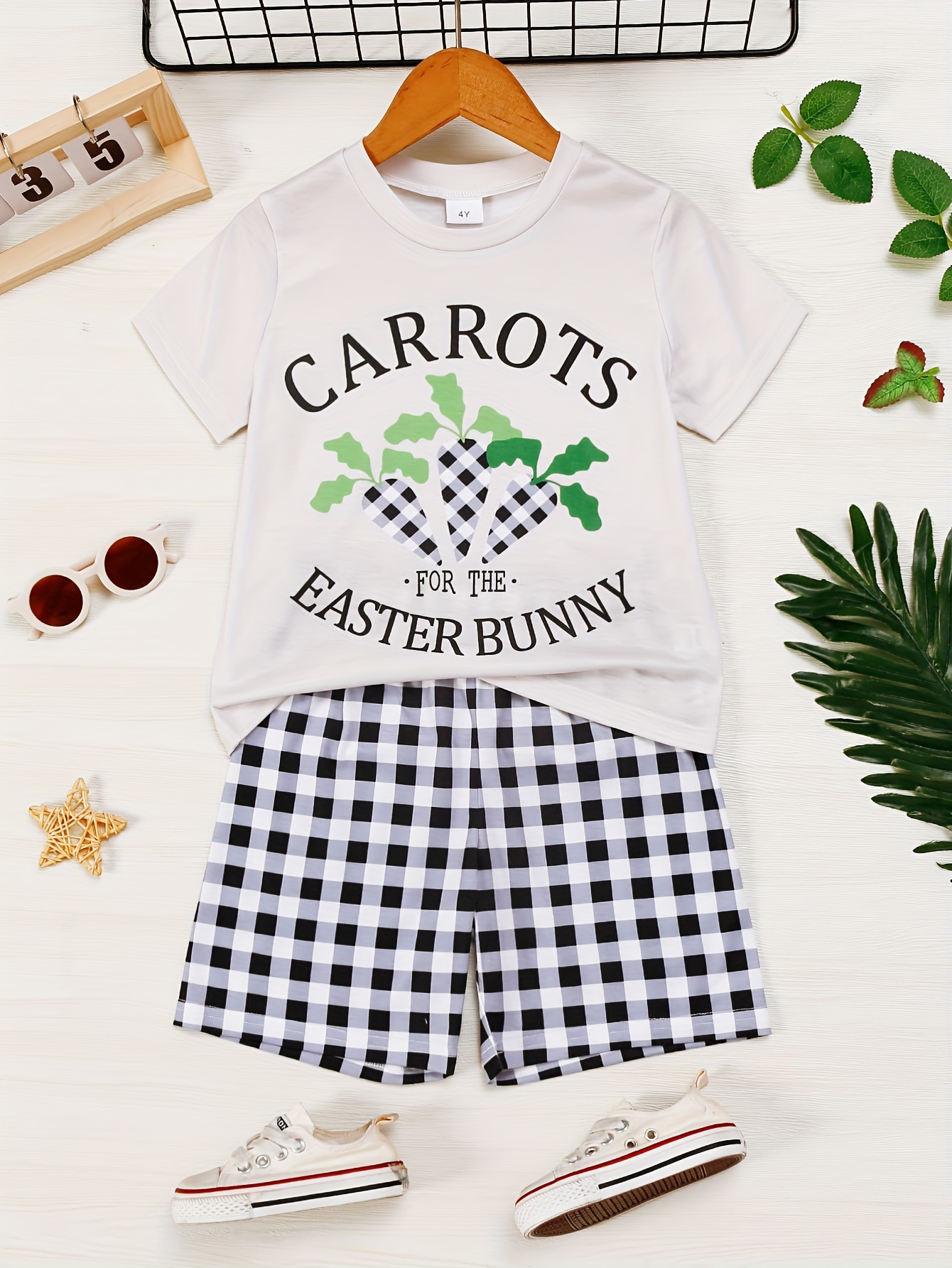 Kid's Fashion Easter Pattern Print Pajamas Comfortable Short - Temu ...