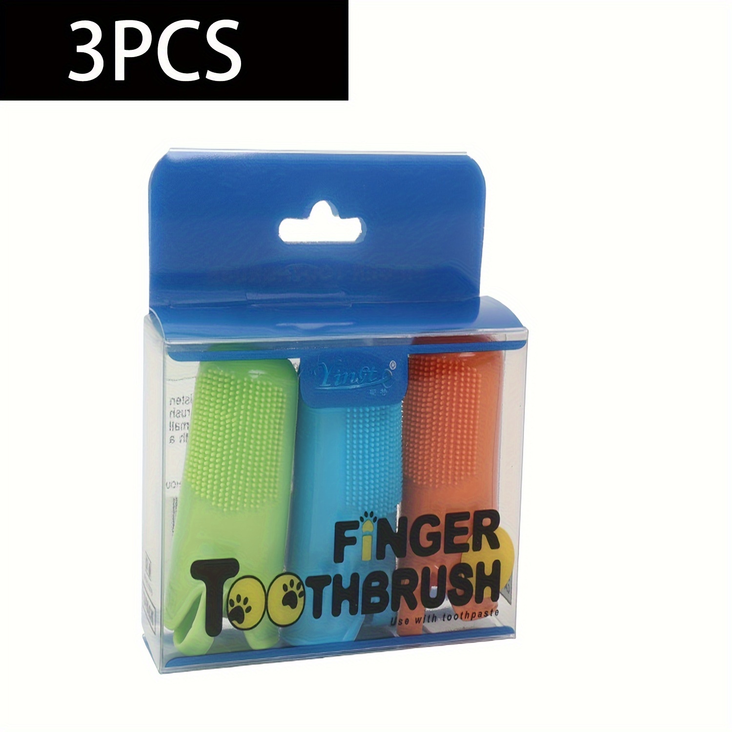 Silicone Dog Finger Toothbrush Set Of 3, Soft Bristle Pet Toothbrushes ...