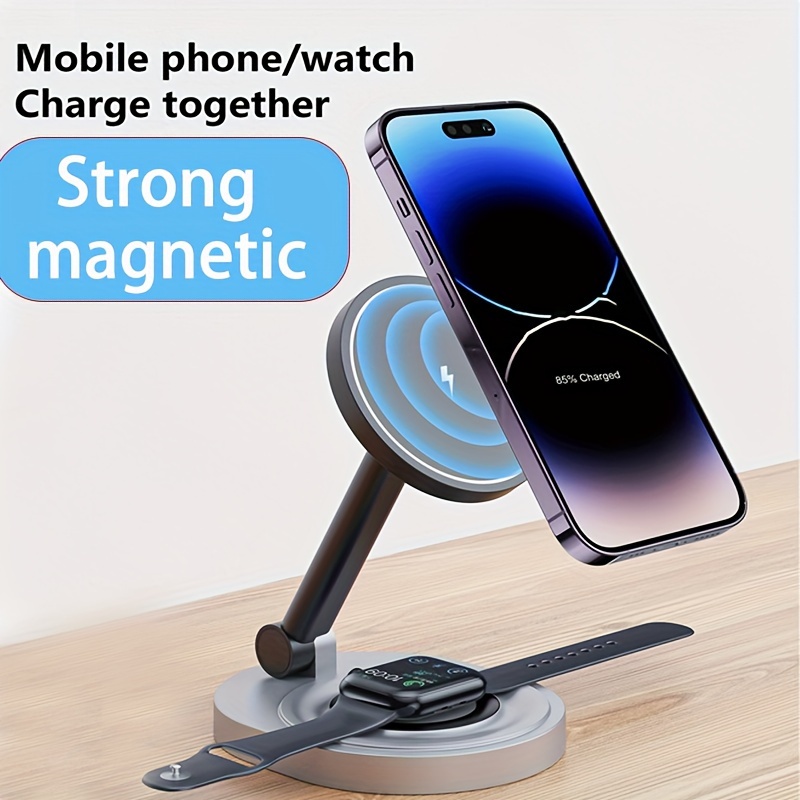 Foldable Wireless Charger 2in1 Fast Magnetic Station 15w - Temu Australia